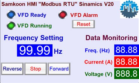 Samkoon Hmi Modbus Rtu Sinamics V20 Tutorial