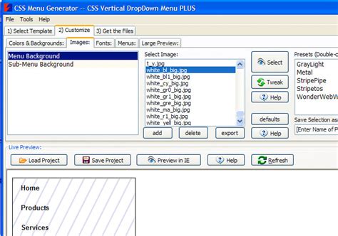 Css Menu Generator Help Info