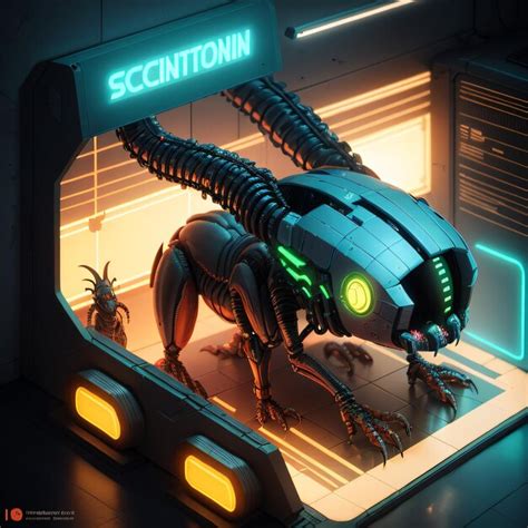 Premium Ai Image A Sci Tech Insect With Glowing Eyes In A Sci Fi