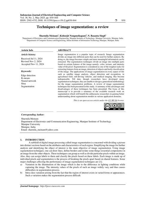 Pdf Techniques Of Image Segmentation A Review