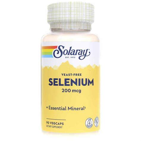 Selenium 200 Mcg Yeast Free Formula Solaray Natural Healthy Concepts