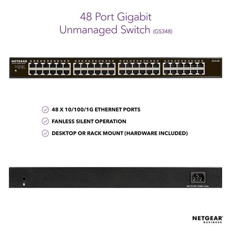 Netgear GS348 48 PORT GIGABIT ETHERNET UNMANAGED SWITCH Netgear ชอปออนไลน สดยอดอปกรณ