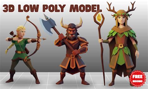 Do Low Poly 3d Character Models For Game Assets Rigging And Animation
