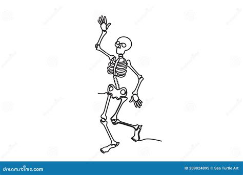 Skeleton Walking Jumping Greeting Scaring Halloween Poses Vector