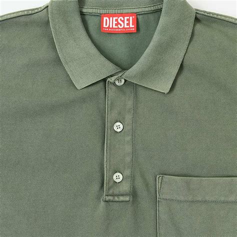 【楽天市場】 Diesel ディーゼル メンズ ヴィンテージウォッシュ加工 ワンポイントオーバルdロゴ 鹿の子 半袖ポロシャツ【t Polo Worky Dov Pe】【サイズs】【グリーン