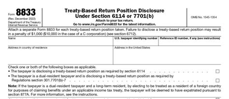 What Is Irs Form 8833 Step By Step Guide For Tax Treaty Benefits Cpa