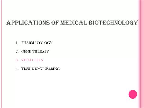 Applications Of Medical Biotechnology Pptx