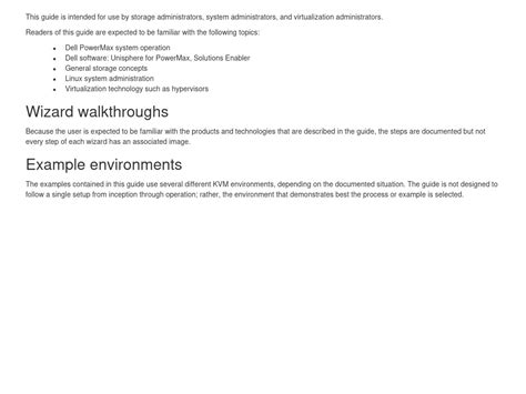 Audience Using Dell Powermax With Linux Kvm Implementation Guide