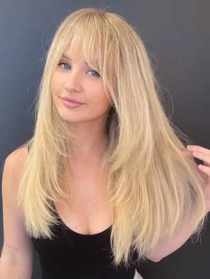 Long Straight Wig Blonde Human Hair Wigs Lace Front Long Layered Wigs