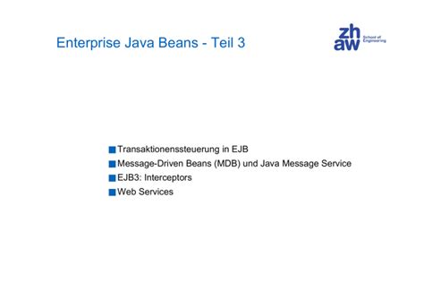 Enterprise Java Beans Teil 3