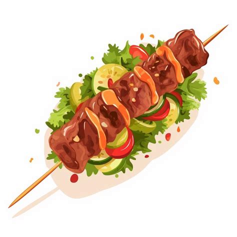 Premium Vector Food Meat Grill Restaurant Beef Kebab Vector Delicious