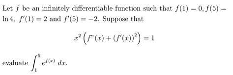 Solved Let F Be An Infinitely Differentiable Function Such Chegg