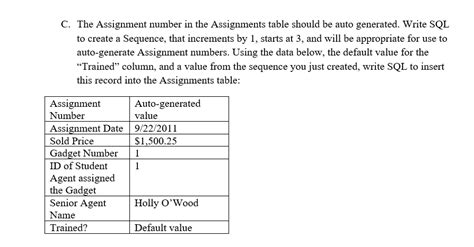 Solved Exercise 3 A Write Sql To Insert This Record Into