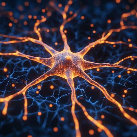 Glowing Neural Network Detailed Depiction Of Brain Neuron Connectivity In Abstract Style Stock