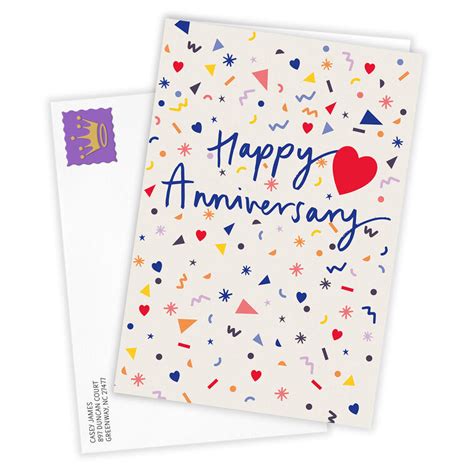 Retro Confetti Custom Anniversary Card Greeting Cards Hallmark