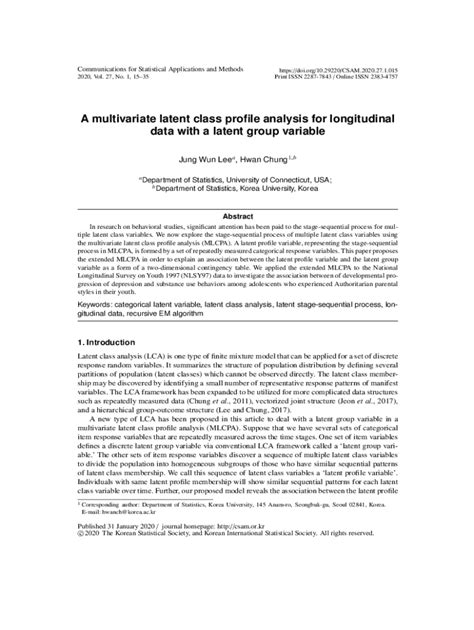 Fillable Online A Multivariate Latent Class Profile Analysis For