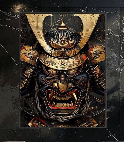 Japanese Samurai Mask Art