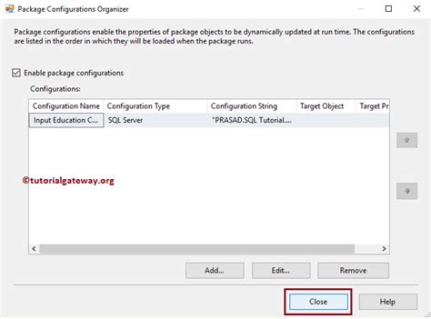 SSIS Package Configuration Using SQL Server