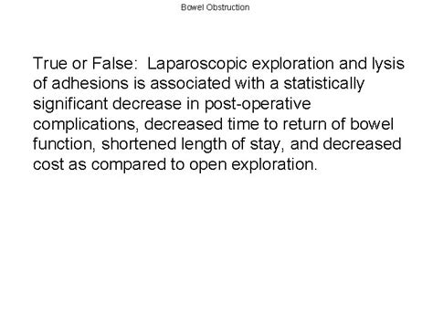 Bowel Obstruction Chapter 48 Ileus And Bowel Obstruction