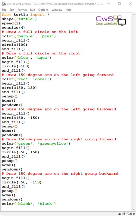 How To Draw Half Circle In Python Turtle