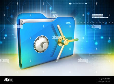 Folder With Safe Lock Stock Photo Alamy