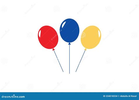 Red Blue And Yellow Balloons On White Background Stock Vector