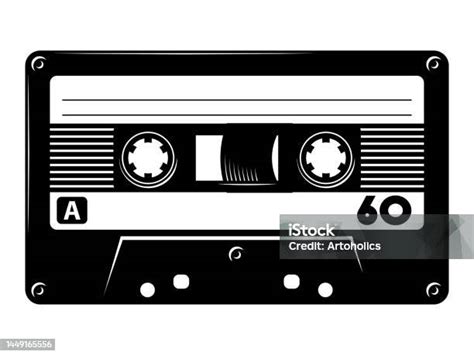 오디오 카세트 테이프 실루엣 복고풍 80년대 믹스테이프 Eps 벡터 아트 이미지 삽화가 흰색 배경에 격리되어 있습니다 힙합에 대한 스톡 벡터 아트 및 기타 이미지 Istock
