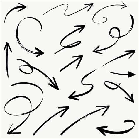 예술적 잉크 브러시 스트로크 벡터 컬렉션 프리미엄 벡터