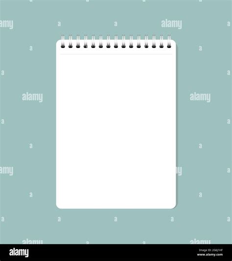 Vector Illustration Of White Clean Sheet Of Paper From Notebook Ready For Your Message Stock