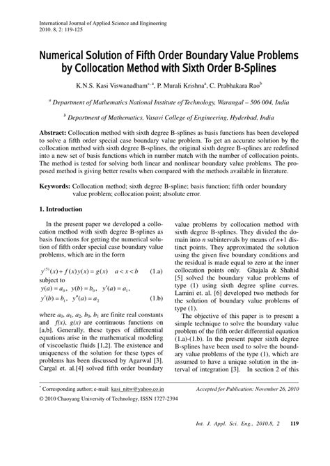 pdf numerical solution of fifth order boundary value problems by