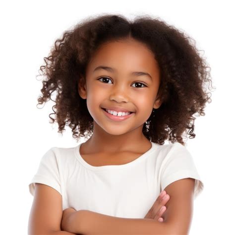 Beautiful African American Girl Isolated Premium Ai Generated Image