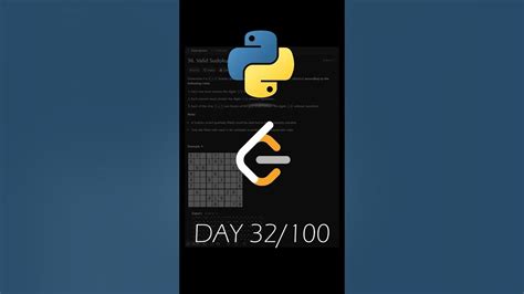 Day 32 Of Leeetcode Every Day For 100 Days Valid Sudoku Python Coding Leetcode Programming