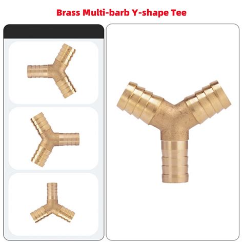 Copper Y Shaped Pipe Fittings 6 8 10 12 14 16 19mm Water Pipe 3 Way Joints Brass Coupler Adapter