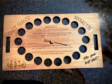 18 Glass Shot Glass Roulette Board Shot Roulette Game With Etsy