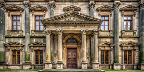 Grandiose Architectural Facade Featuring Classical Columns Ornate