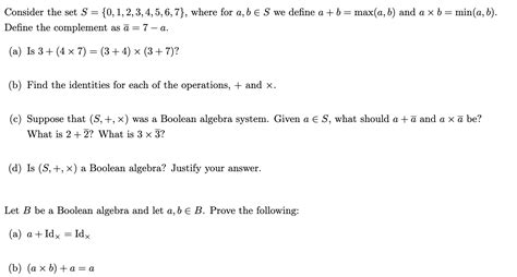 Solved Consider The Set S 0 1 234567 Where