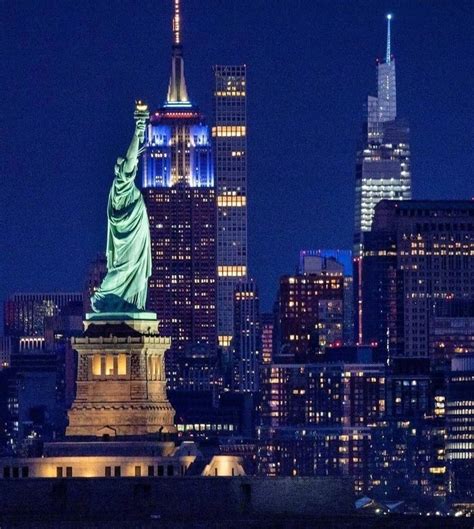 Statue Of Liberty At Night In New York City Statue Of Liberty Night