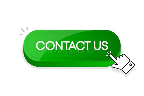 Contact Us 3d Button Mouse Touched Button Vector Illustration Stock
