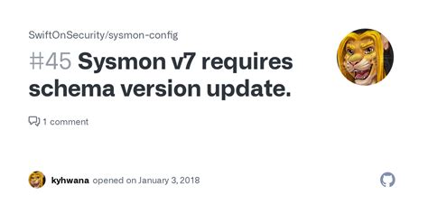 Sysmon V7 Requires Schema Version Update · Issue 45 · Swiftonsecuritysysmon Config · Github