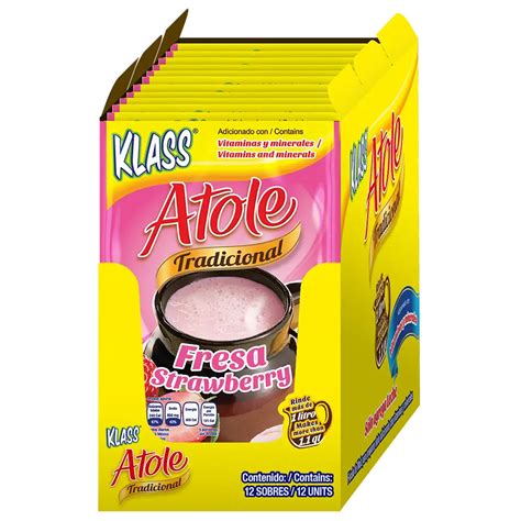 Klass Atole Strawberry Fresa 4x12ct 1 52 Oz