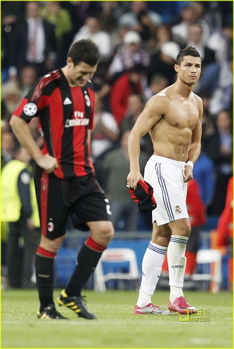 Cristiano Ronaldo Shirtless After Soccer Game Photo Cristiano Ronaldo Shirtless