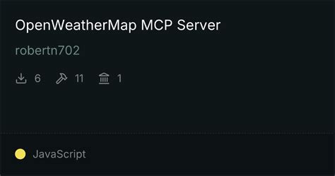 OpenWeatherMap MCP Server Glama