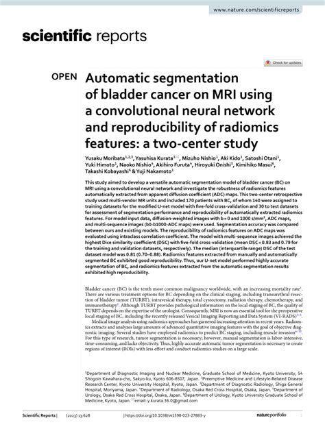 Pdf Automatic Segmentation Of Bladder Cancer On Mri Using A