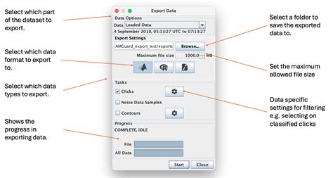 Data Export Pamguard Help