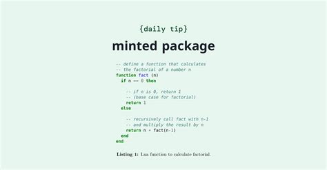 Overleaf The Minted Package Offers A Powerful Way To Format And