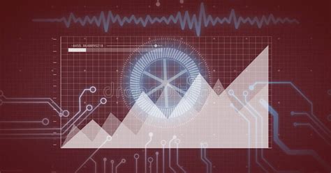 Circuit Board And Data Processing Image Over Fluctuating Graph And