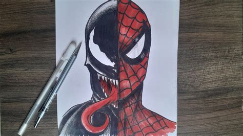 How To Draw Venom Vs Spider Man Step By Step Tutorial Easy For