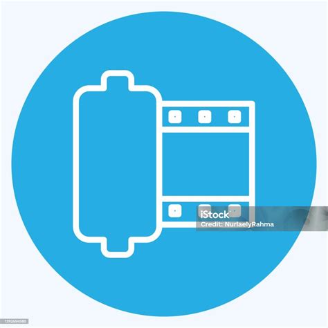 Icône Pellicule Convient Pour Le Symbole De Retouche Photo Style Yeux Bleus Conception Simple