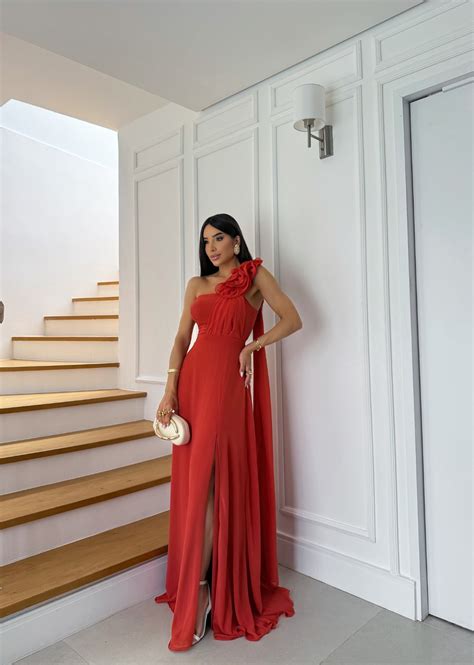 Vestido Longo De Festa Madrinhas Nula Manga Aplicação De Flor Chiffon