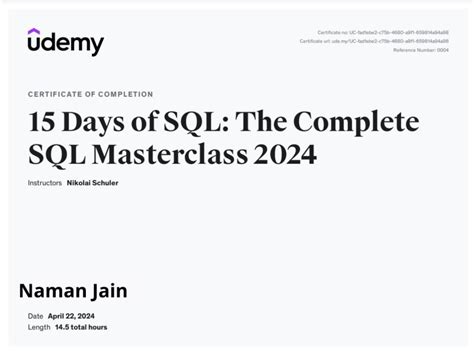 Sql Dataanalytics Continuouslearning Naman J